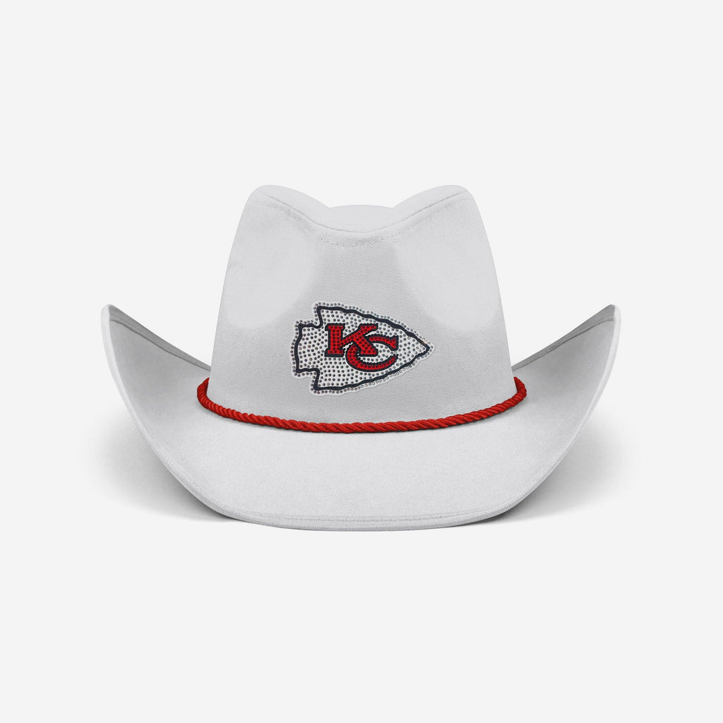 Kansas City Chiefs White Rhinestone Logo Cowboy Hat FOCO