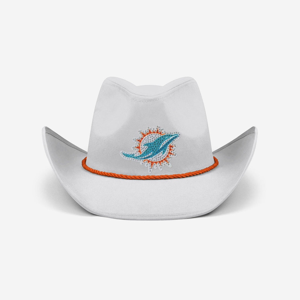Miami Dolphins White Rhinestone Logo Cowboy Hat FOCO