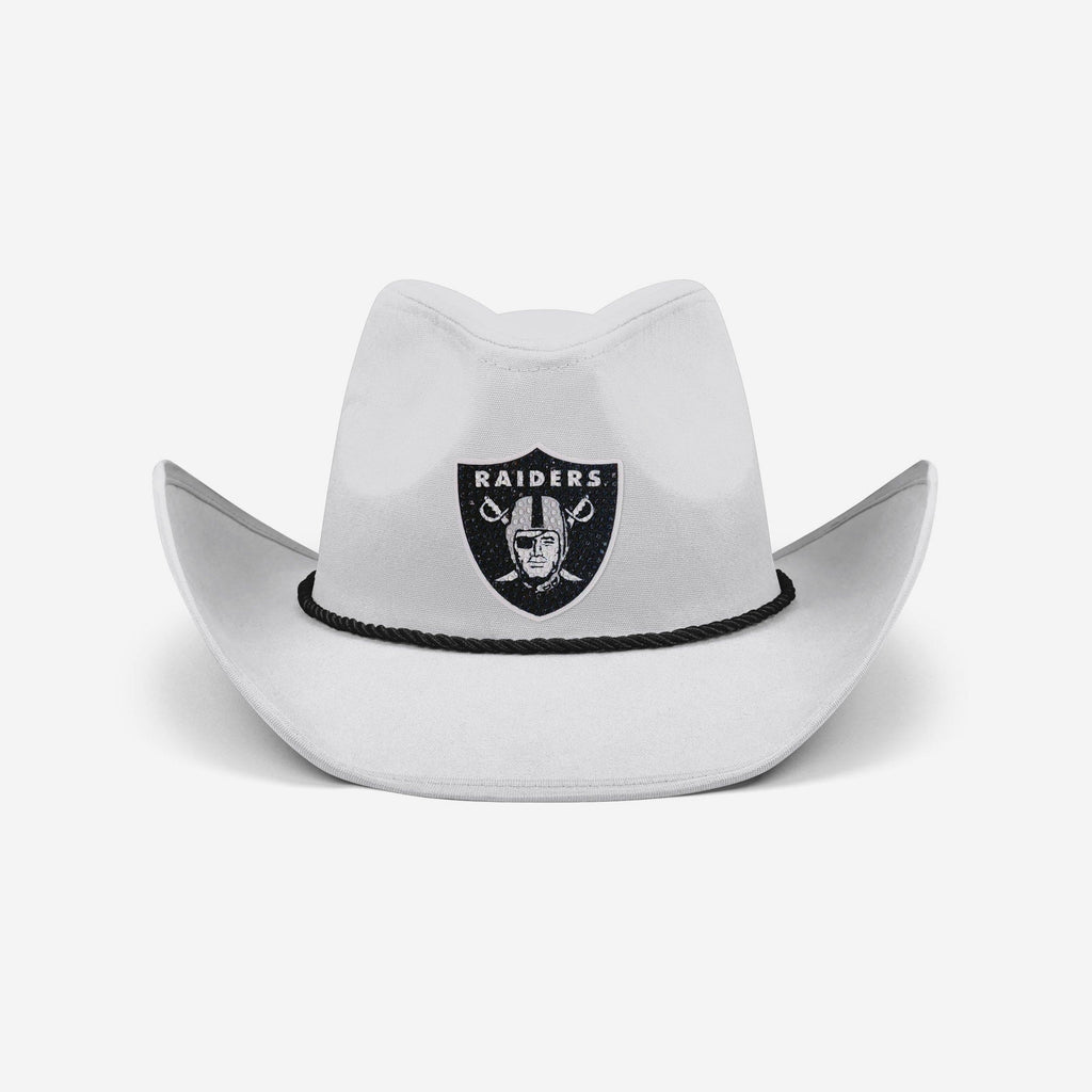 Las Vegas Raiders White Rhinestone Logo Cowboy Hat FOCO
