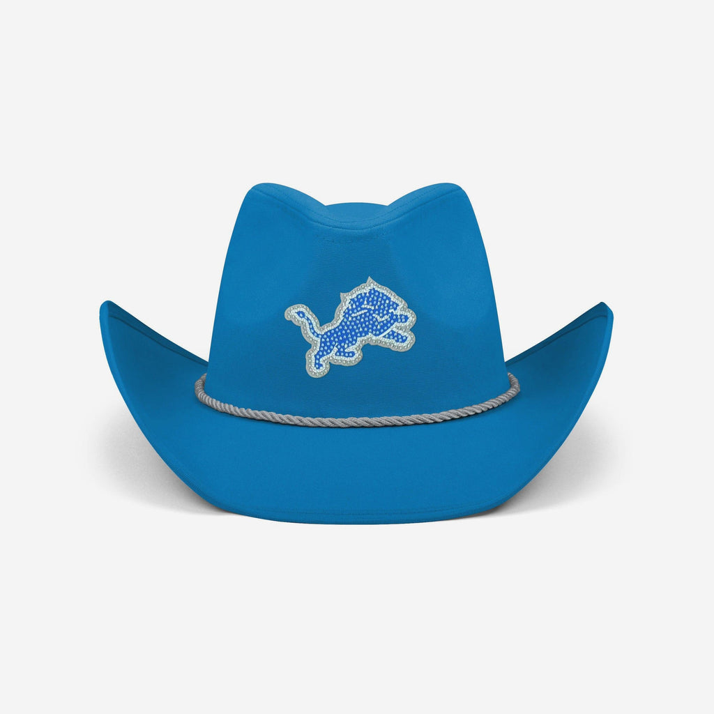 Detroit Lions Team Color Rhinestone Logo Cowboy Hat FOCO