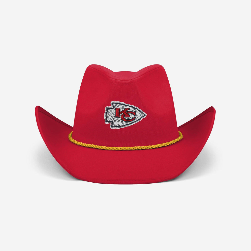 Kansas City Chiefs Team Color Rhinestone Logo Cowboy Hat FOCO