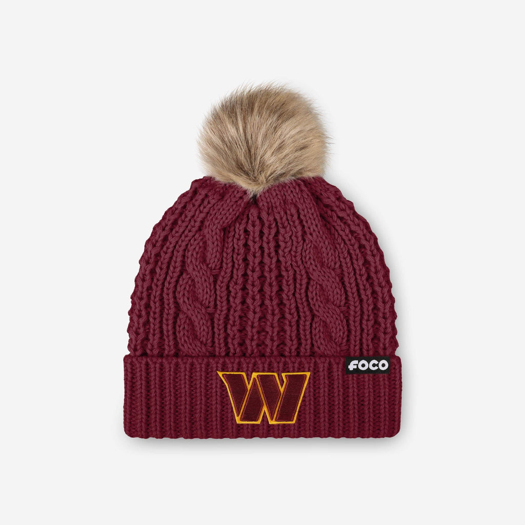 Washington Commanders Womens Faux Fur Pom Beanie FOCO