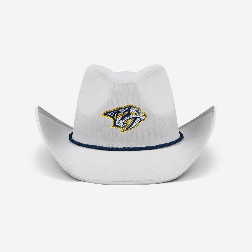 Nashville Predators White Rhinestone Logo Cowboy Hat FOCO