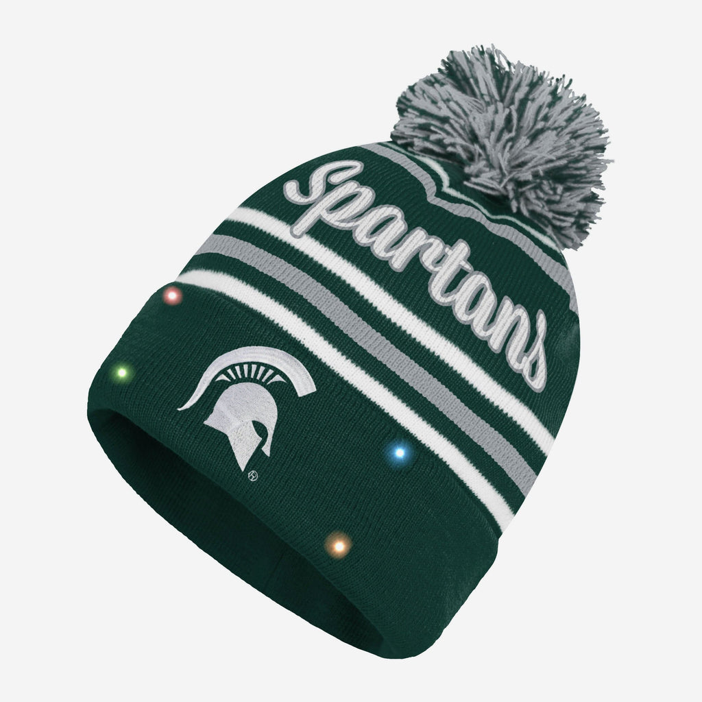 Michigan State Spartans Womens Wordmark Script Light Up Beanie FOCO