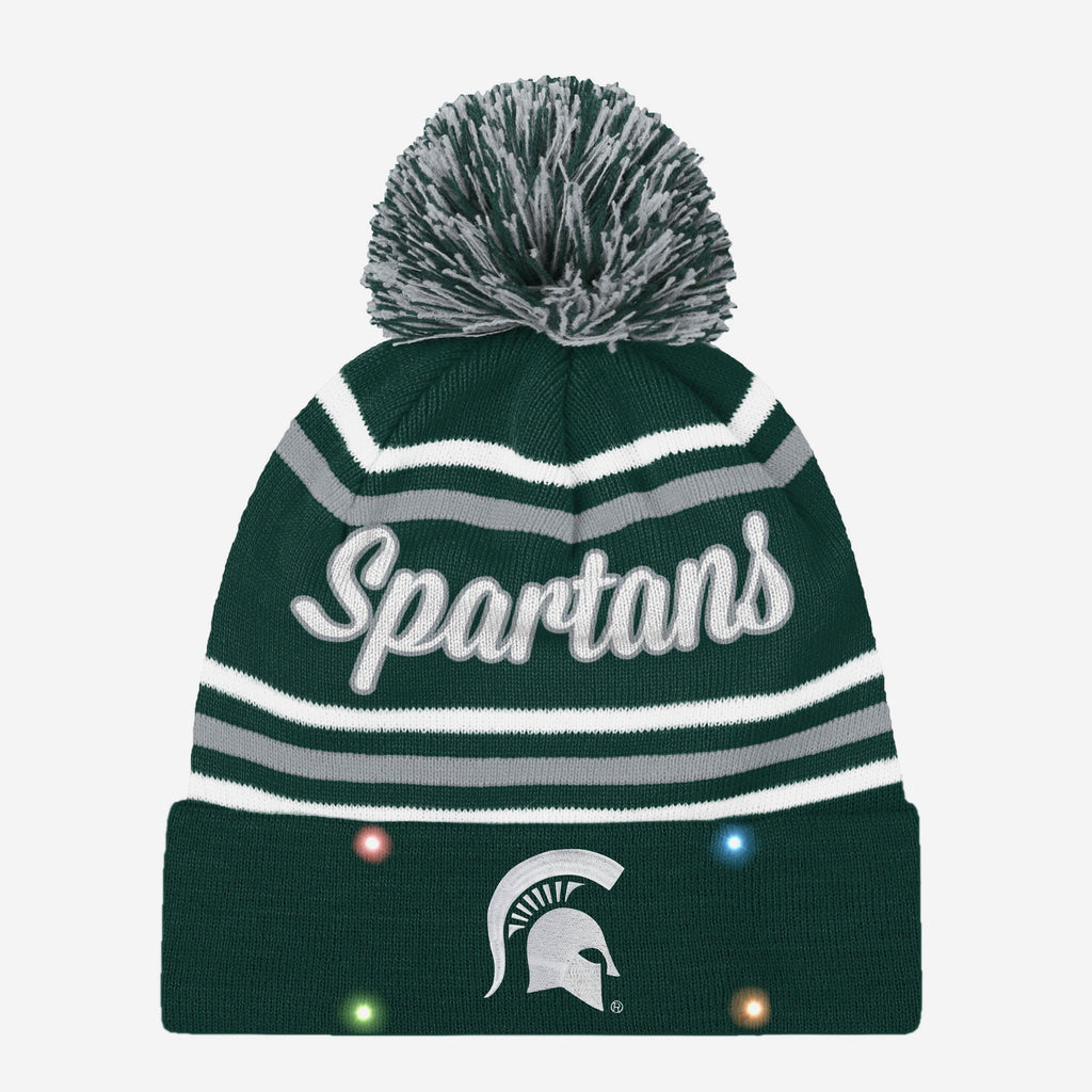 Michigan State Spartans Womens Wordmark Script Light Up Beanie FOCO