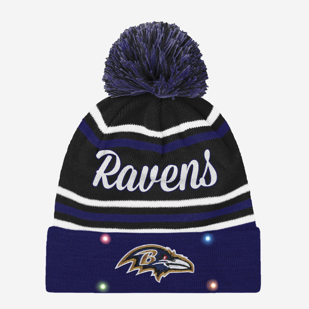 Baltimore Ravens Womens Wordmark Script Light Up Beanie FOCO