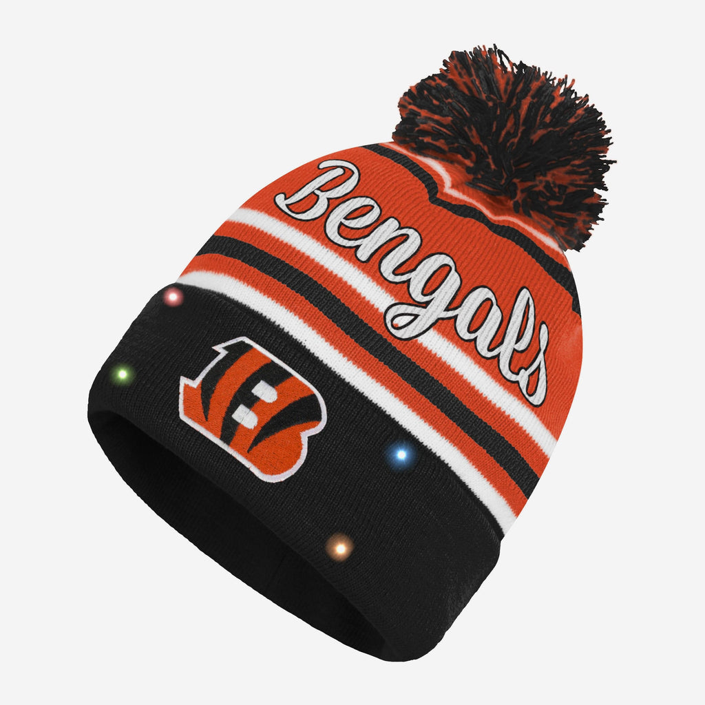 Cincinnati Bengals Womens Wordmark Script Light Up Beanie FOCO