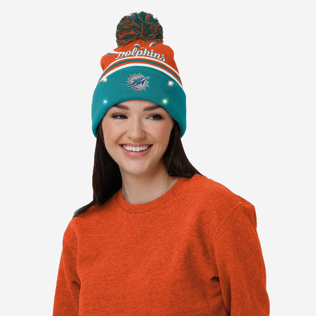 Miami Dolphins Womens Wordmark Script Light Up Beanie FOCO