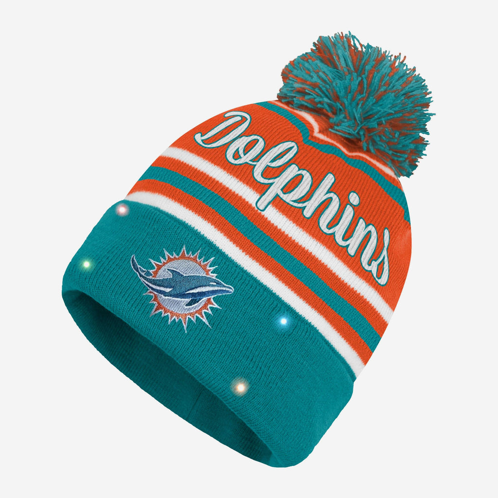 Miami Dolphins Womens Wordmark Script Light Up Beanie FOCO