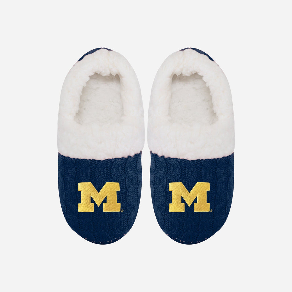 Michigan Wolverines Womens Team Color Moccasin Slipper FOCO