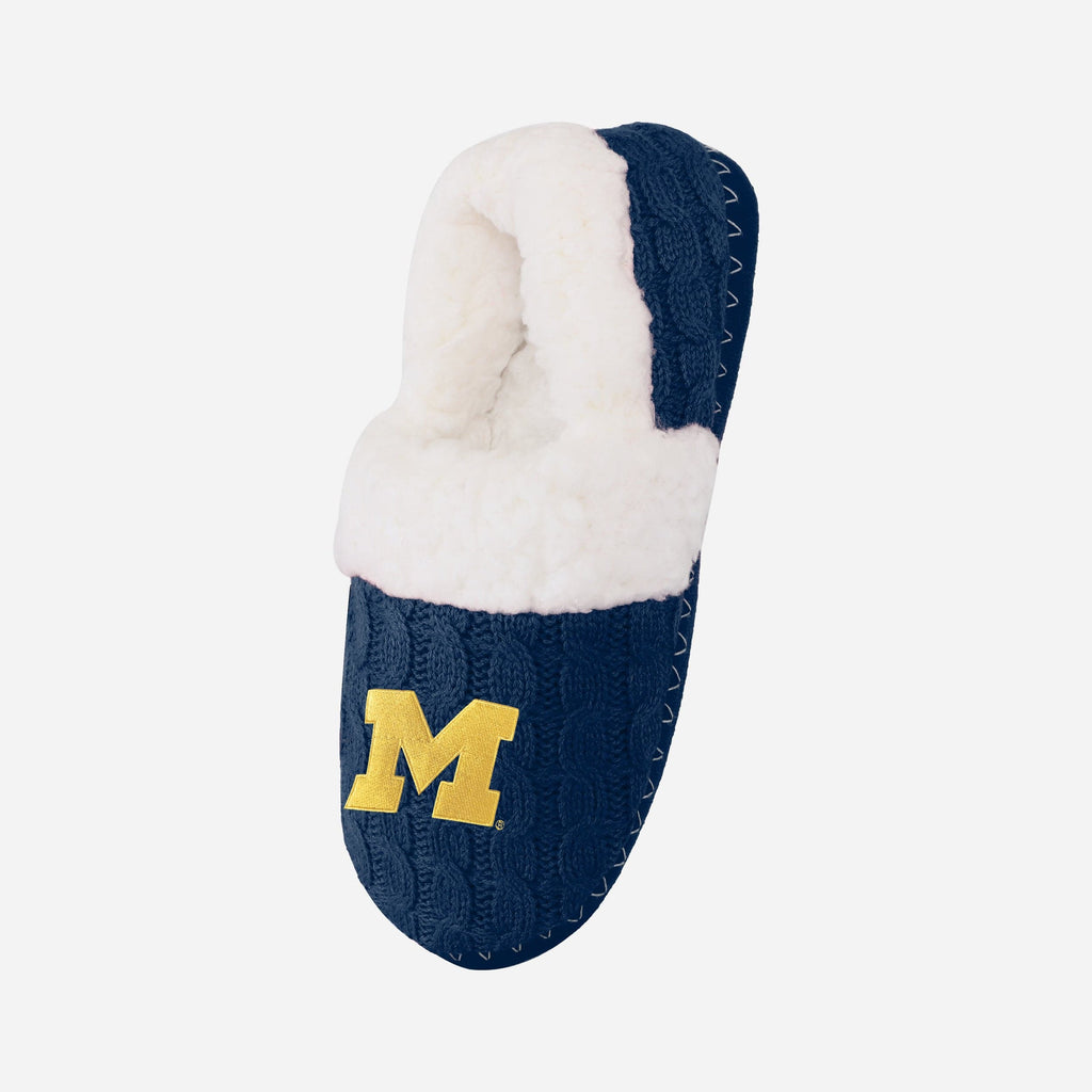 Michigan Wolverines Womens Team Color Moccasin Slipper FOCO