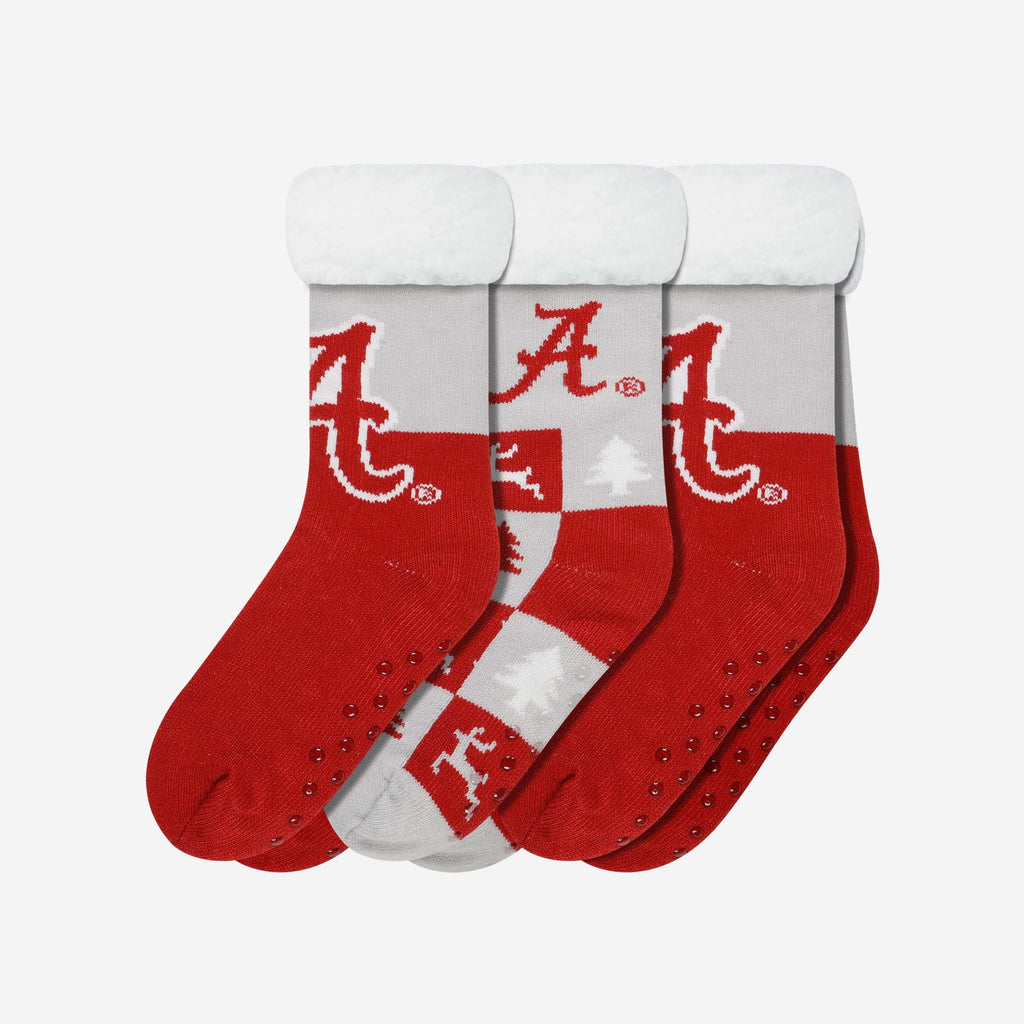 Alabama Crimson Tide Womens Fan Footy 3 Pack Slipper Socks FOCO