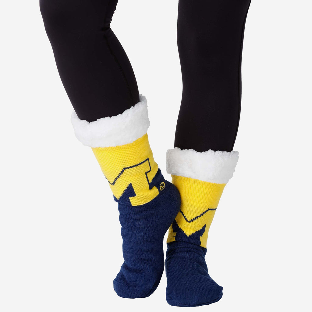 Michigan Wolverines Womens Fan Footy 3 Pack Slipper Socks FOCO