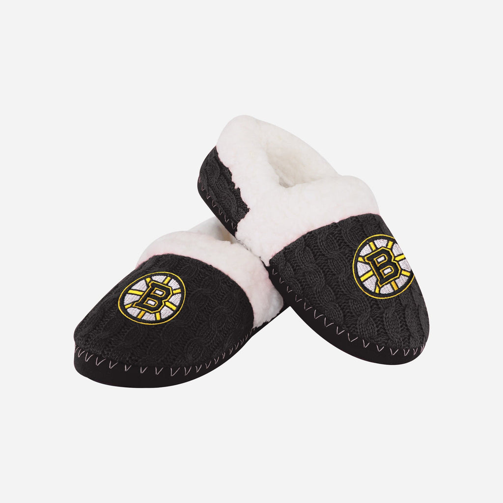 Boston Bruins Womens Team Color Moccasin Slipper FOCO