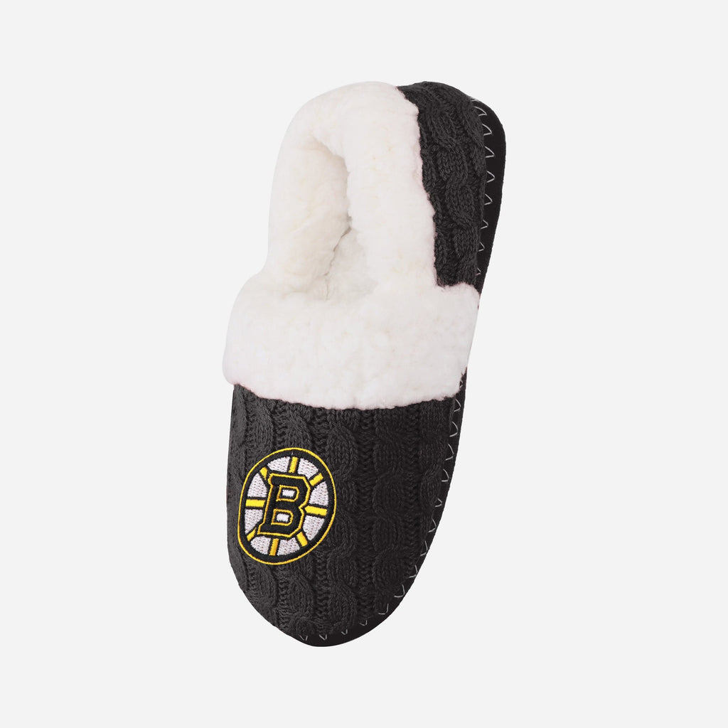 Boston Bruins Womens Team Color Moccasin Slipper FOCO