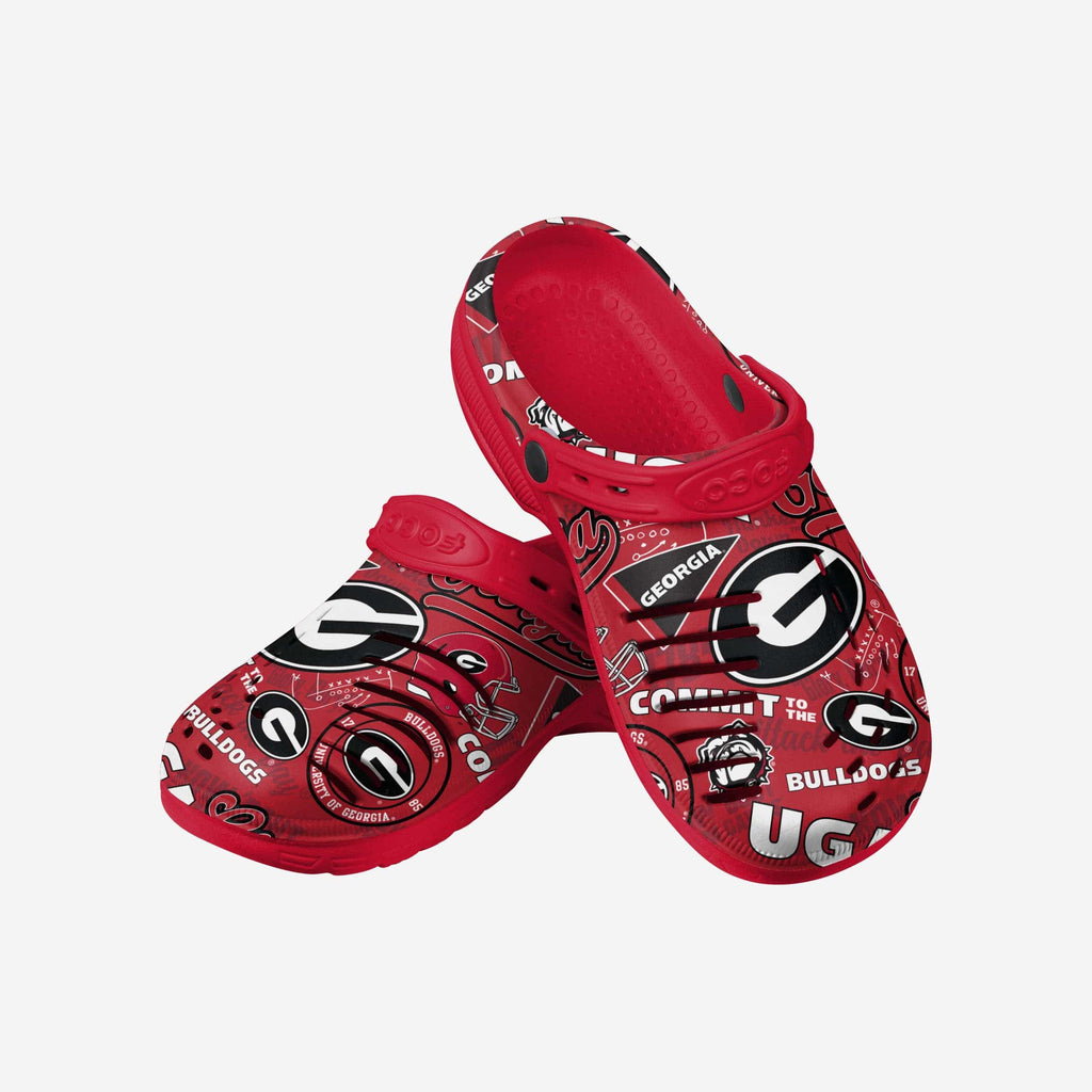 Georgia Bulldogs Historic Print Clog With Strap FOCO