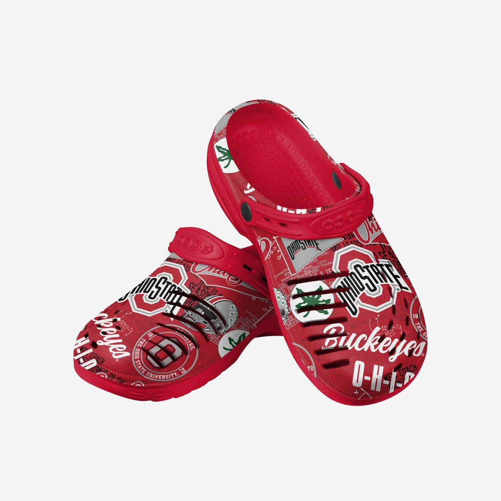 Ohio State Buckeyes Historic Print Clog With Strap FOCO