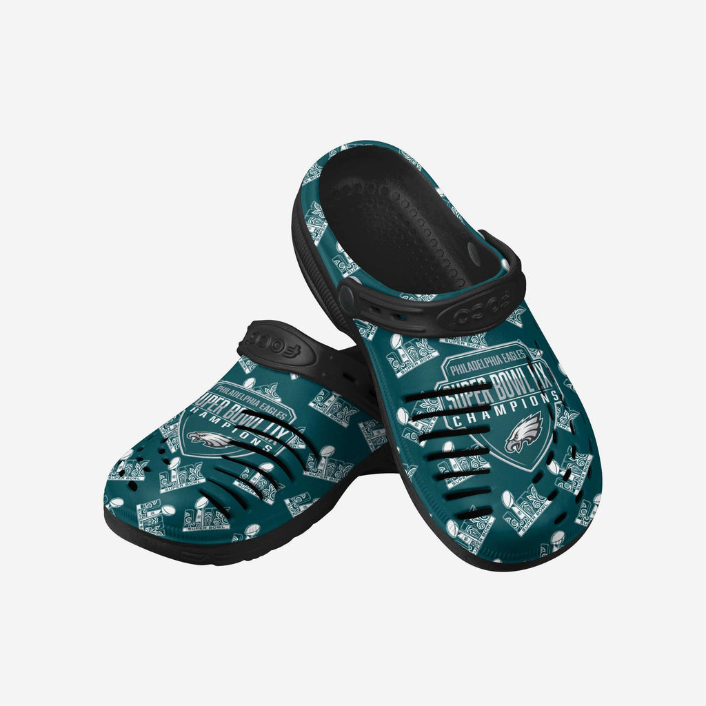 Philadelphia Eagles Super Bowl LIX Champions Historic Print Clog With FOCO