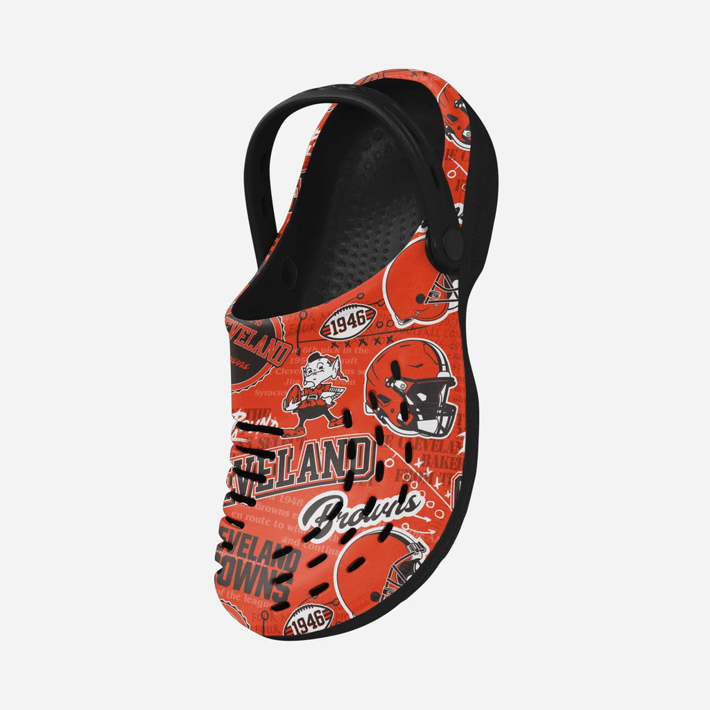 Cleveland Browns Historic Print Clog With Strap FOCO
