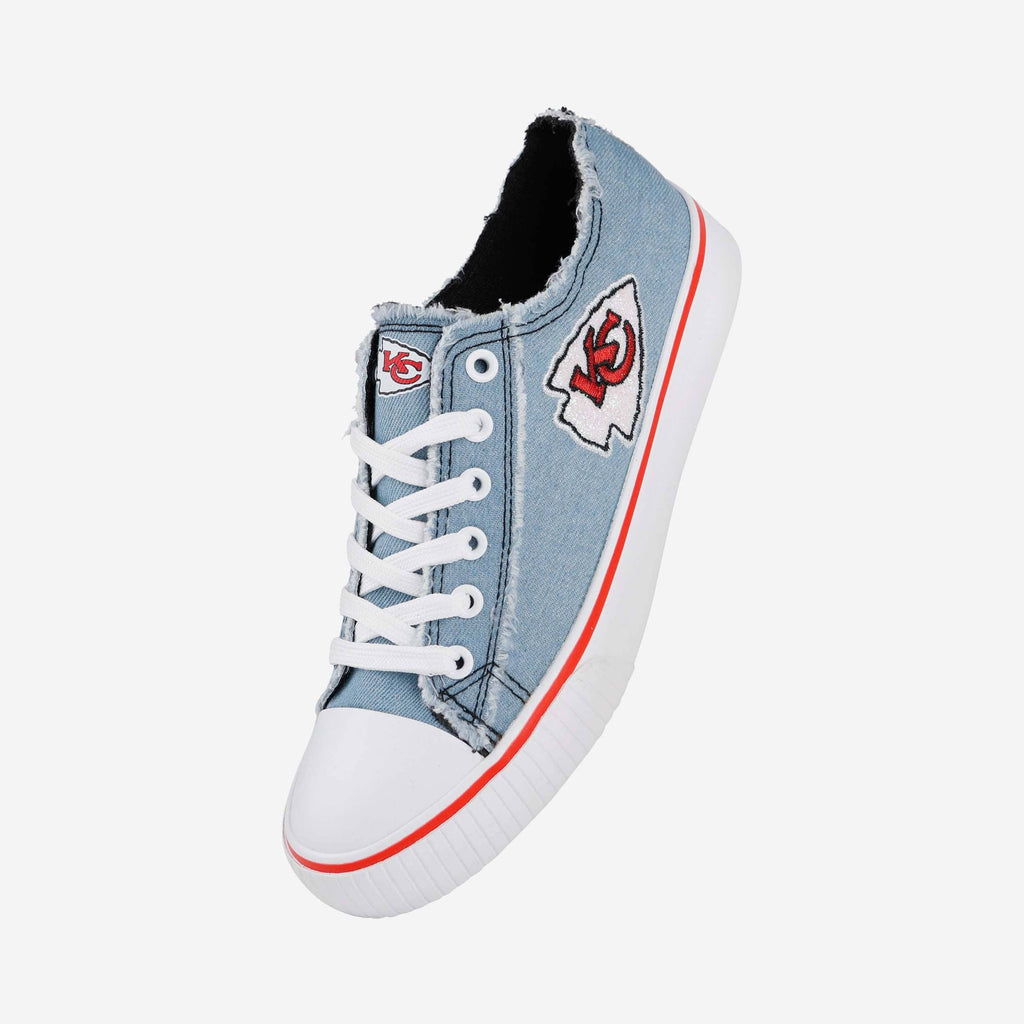 Kansas City Chiefs Womens Denim Low Top Canvas Shoe FOCO