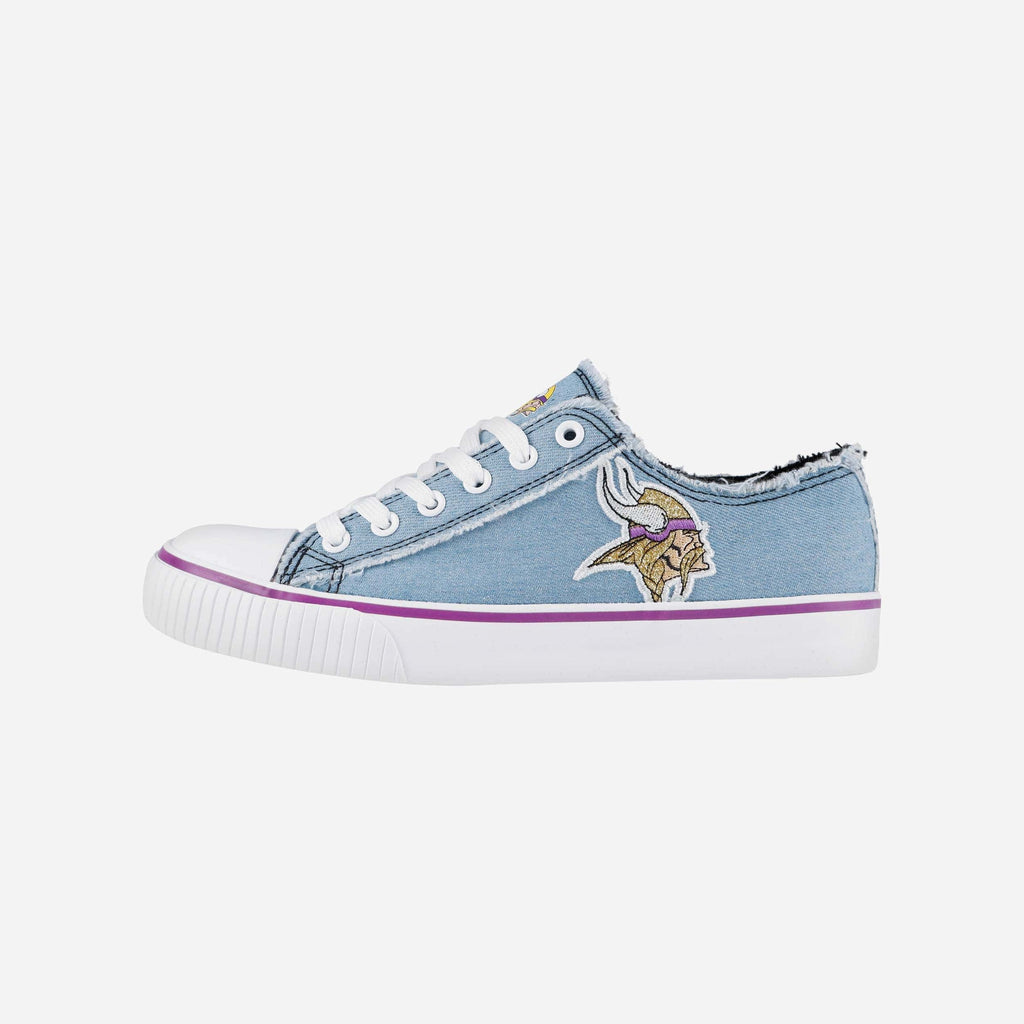 Minnesota Vikings Womens Denim Low Top Canvas Shoe FOCO