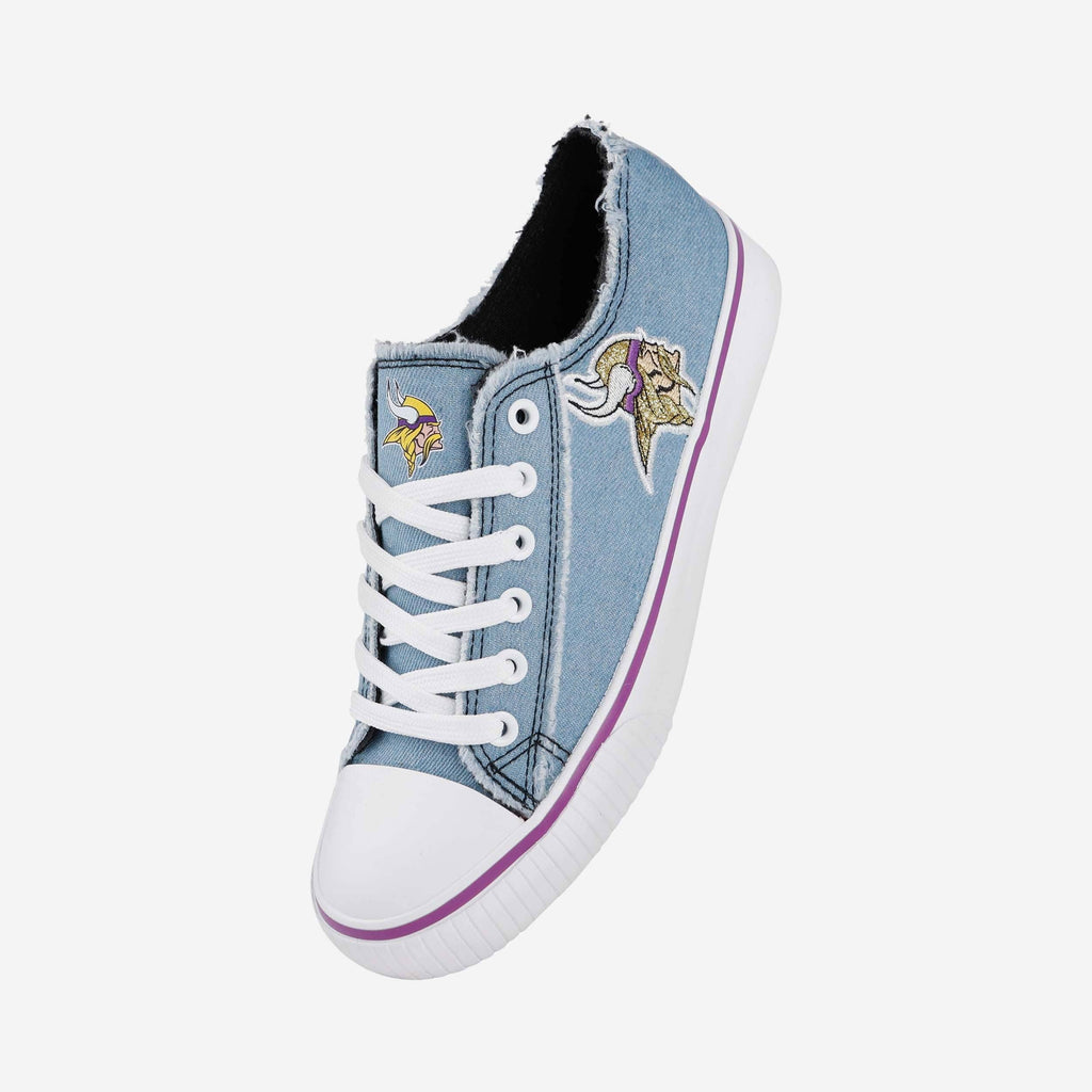 Minnesota Vikings Womens Denim Low Top Canvas Shoe FOCO