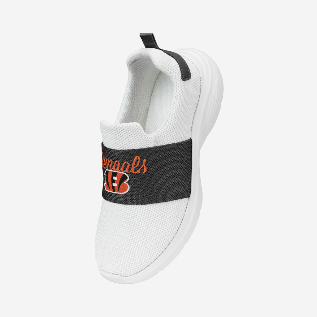 Cincinnati Bengals Womens Script Wordmark White Slip On Sneakers FOCO