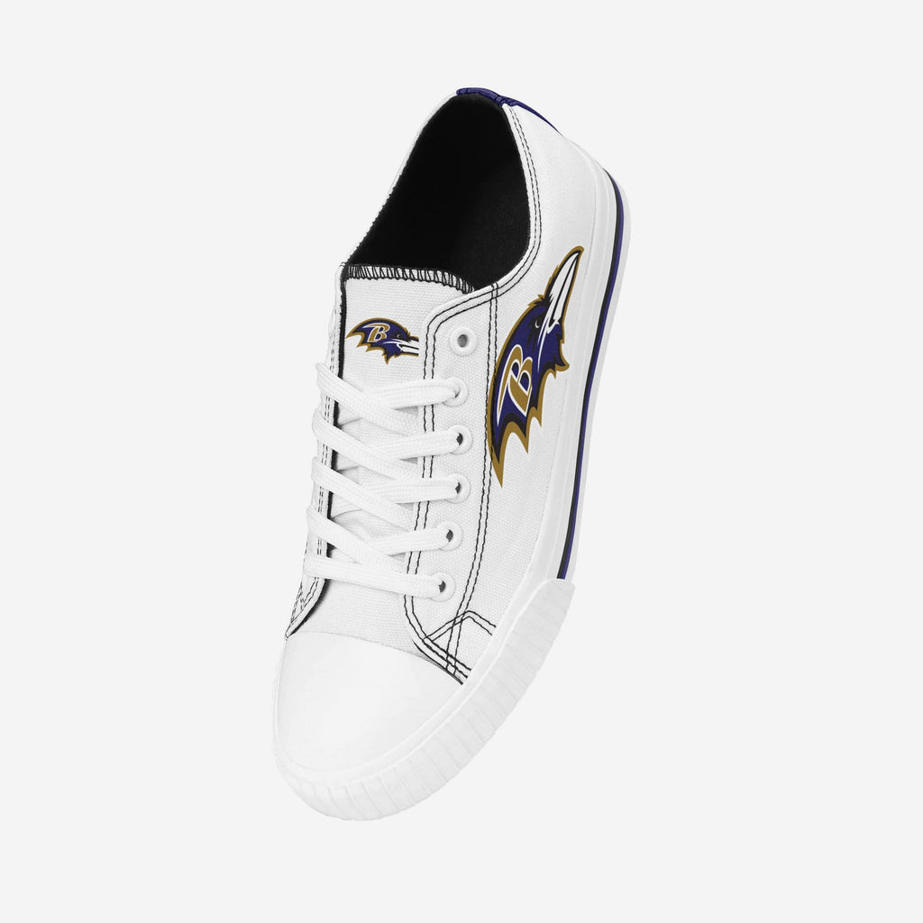 Baltimore Ravens Womens Big Logo Low Top White Canvas Shoes FOCO