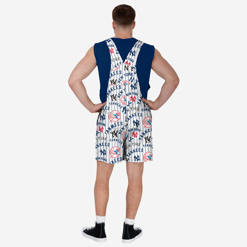 New York Yankees Mens Historic Print Bib Shortalls FOCO