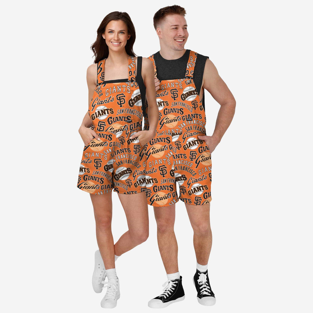 San Francisco Giants Mens Historic Print Bib Shortalls FOCO