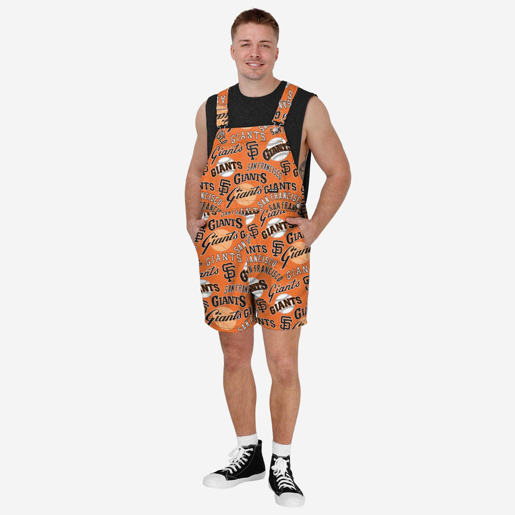 San Francisco Giants Mens Historic Print Bib Shortalls FOCO