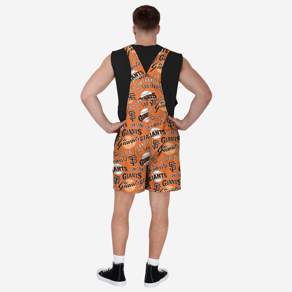 San Francisco Giants Mens Historic Print Bib Shortalls FOCO