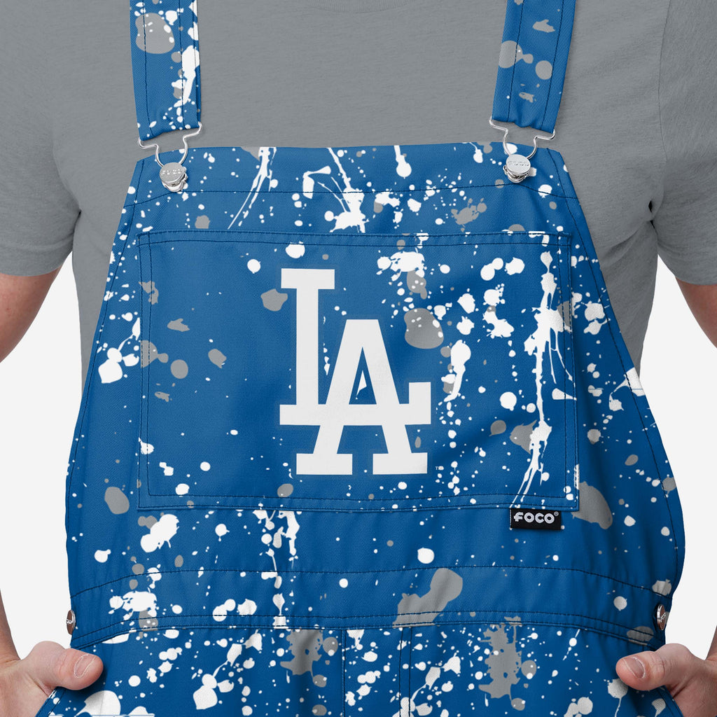 Los Angeles Dodgers Mens Paint Splatter Bib Shortalls FOCO