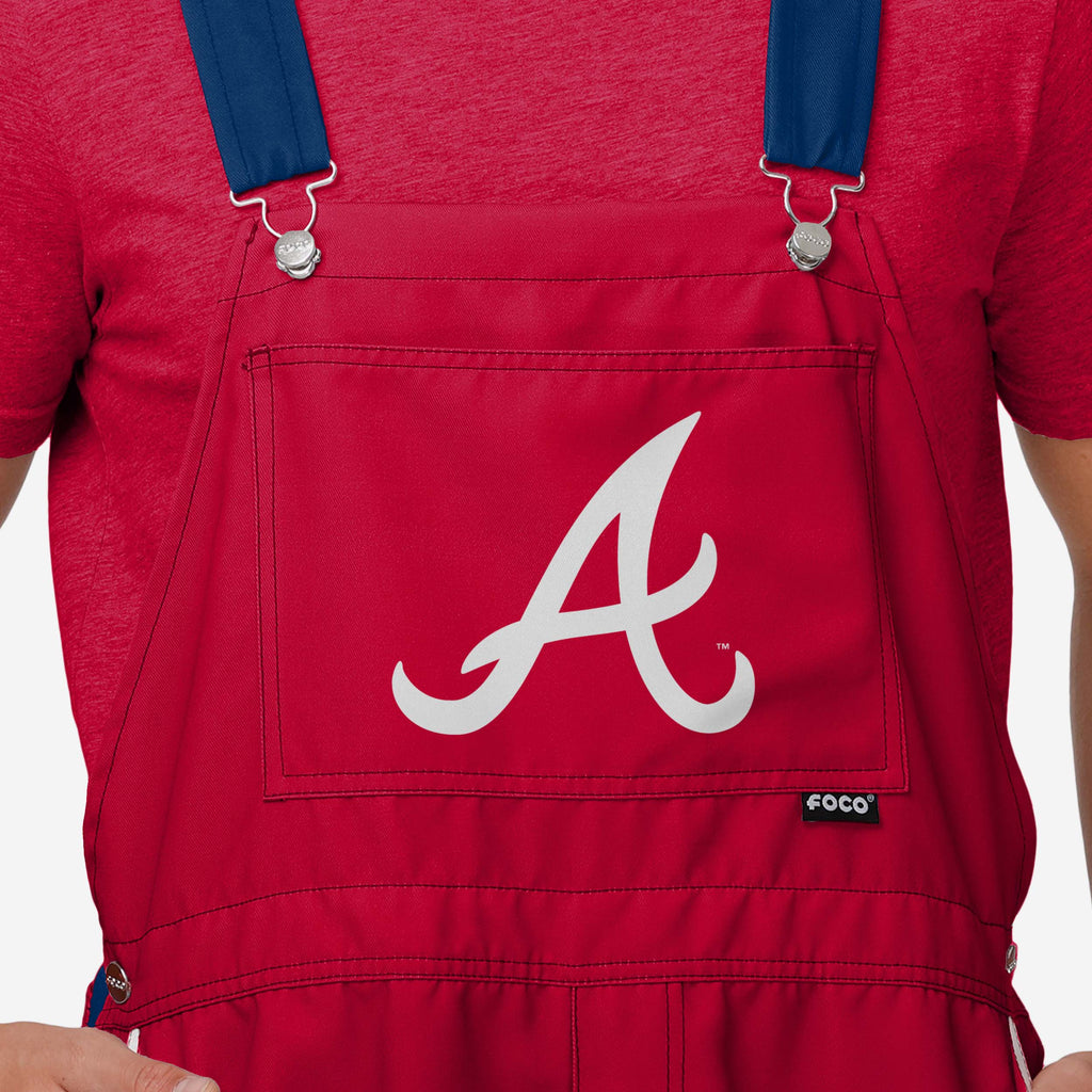 Atlanta Braves Mens Team Stripe Bib Shortalls FOCO