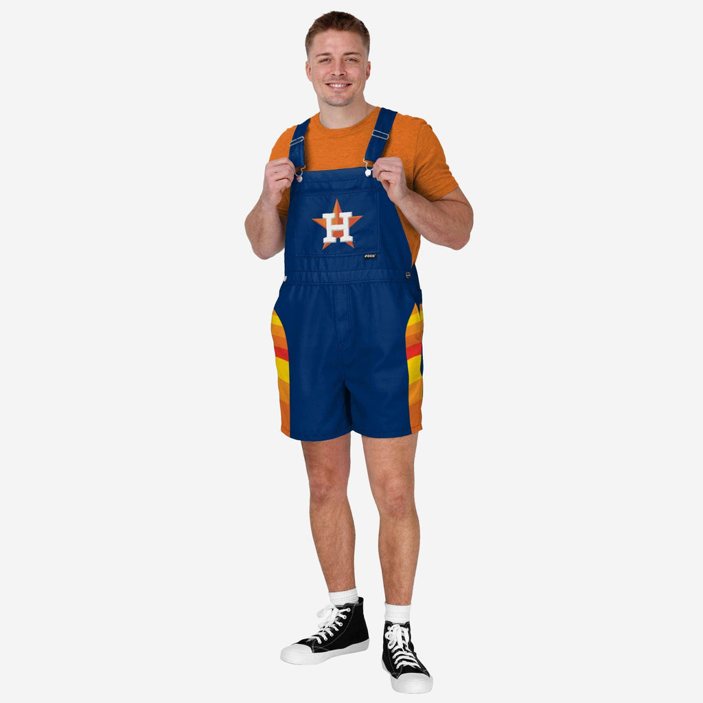 Houston Astros Mens Team Stripe Bib Shortalls FOCO