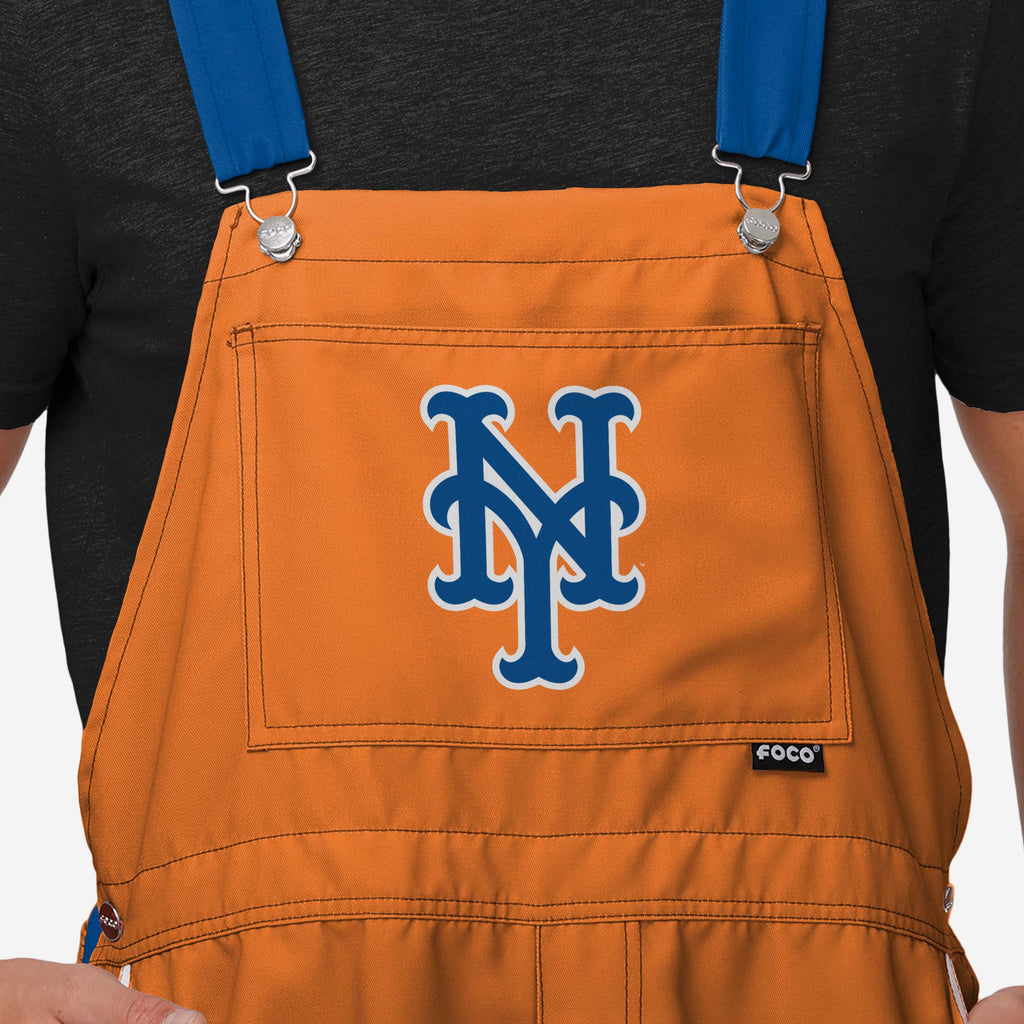 New York Mets Mens Team Stripe Bib Shortalls FOCO