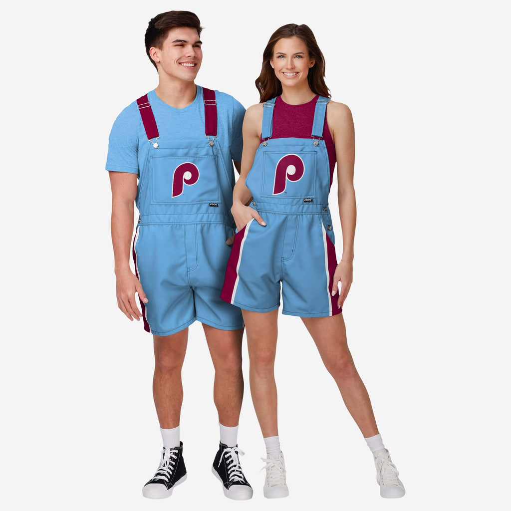 Philadelphia Phillies Mens Team Stripe Bib Shortalls FOCO