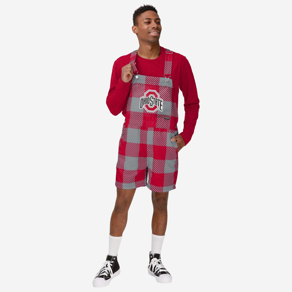 Ohio State Buckeyes Mens Plaid Bib Shortalls FOCO