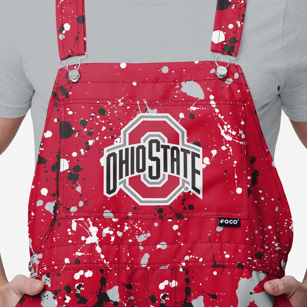 Ohio State Buckeyes Mens Paint Splatter Bib Shortalls FOCO