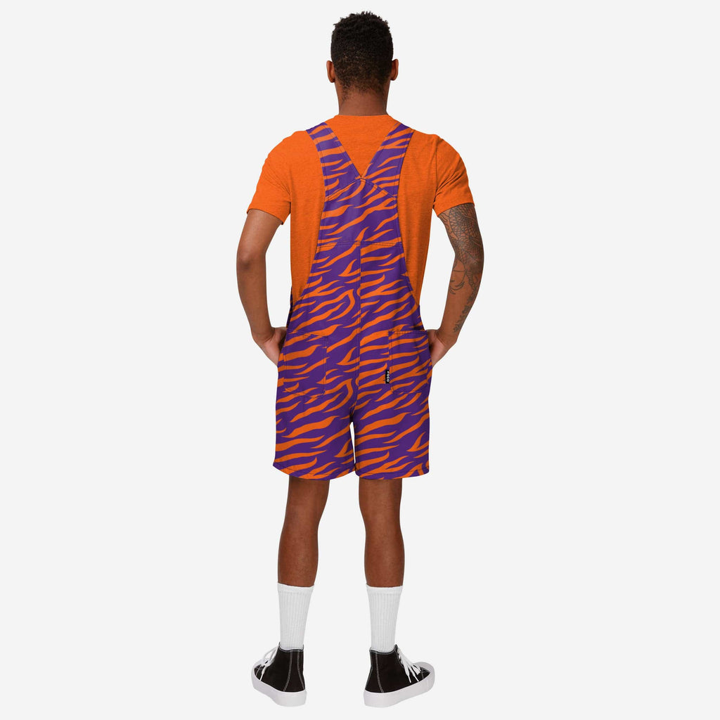 Clemson Tigers Mens Tiger Stripe Thematic Bib Shortalls FOCO