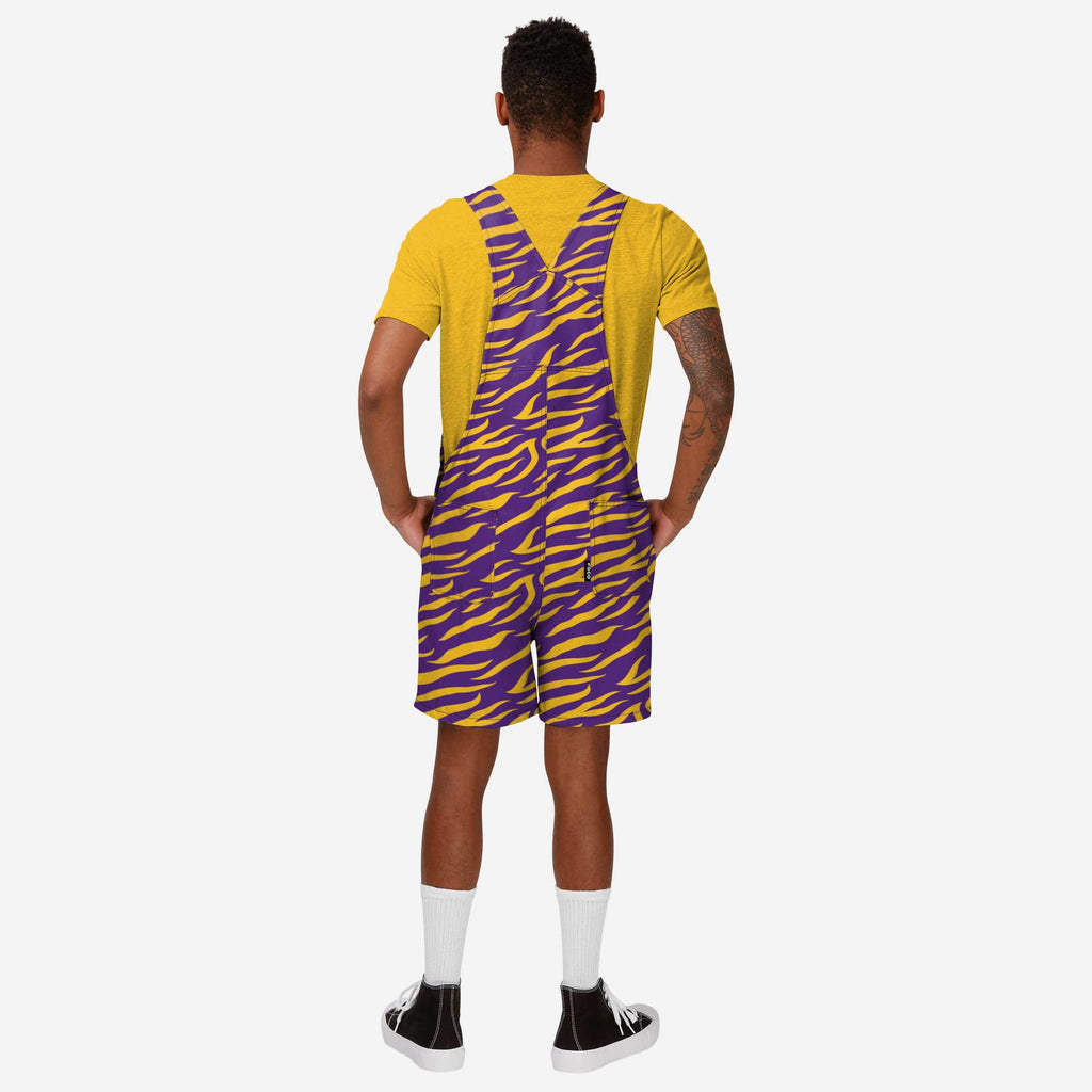 LSU Tigers Mens Tiger Stripe Thematic Bib Shortalls FOCO