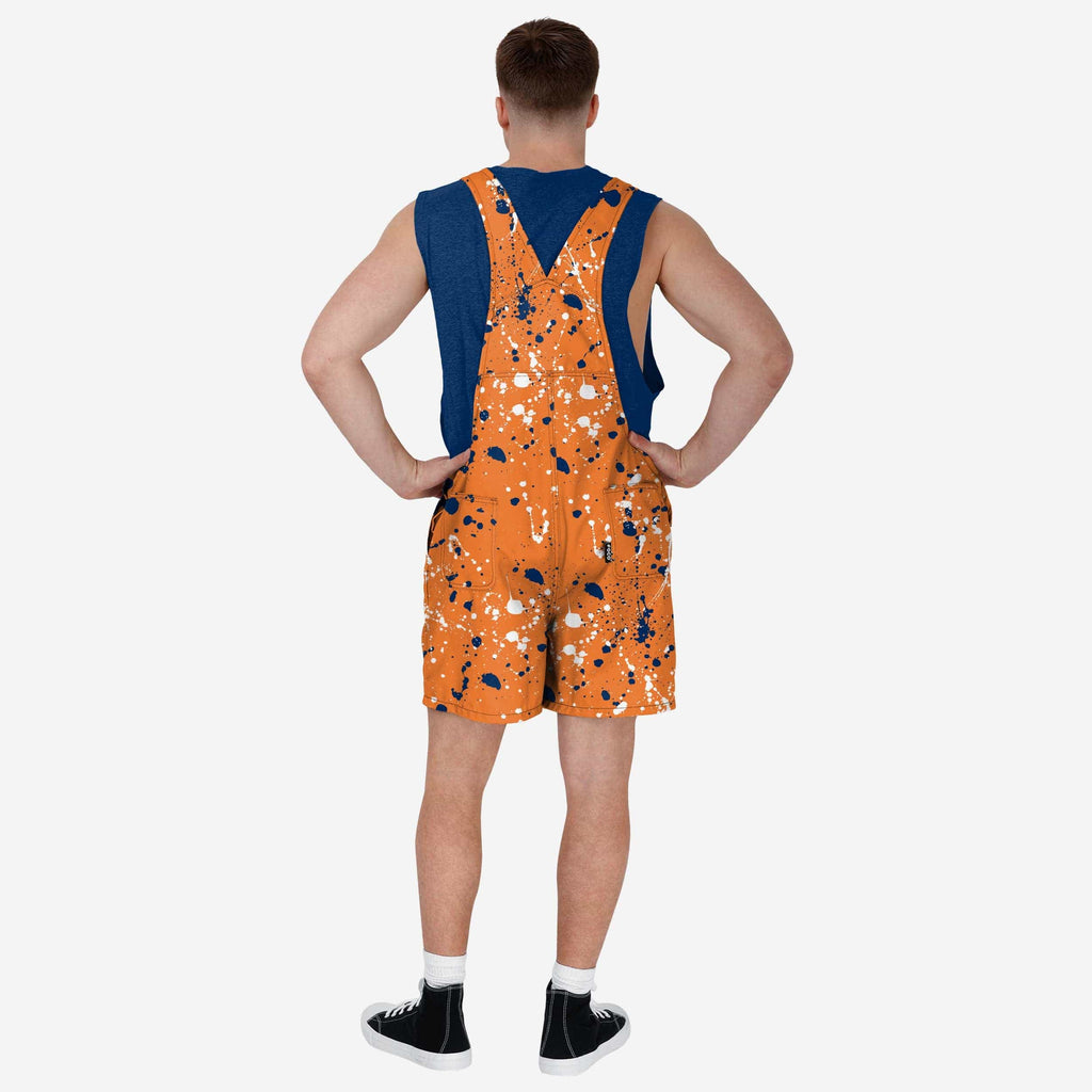 Denver Broncos Mens Paint Splatter Bib Shortalls FOCO