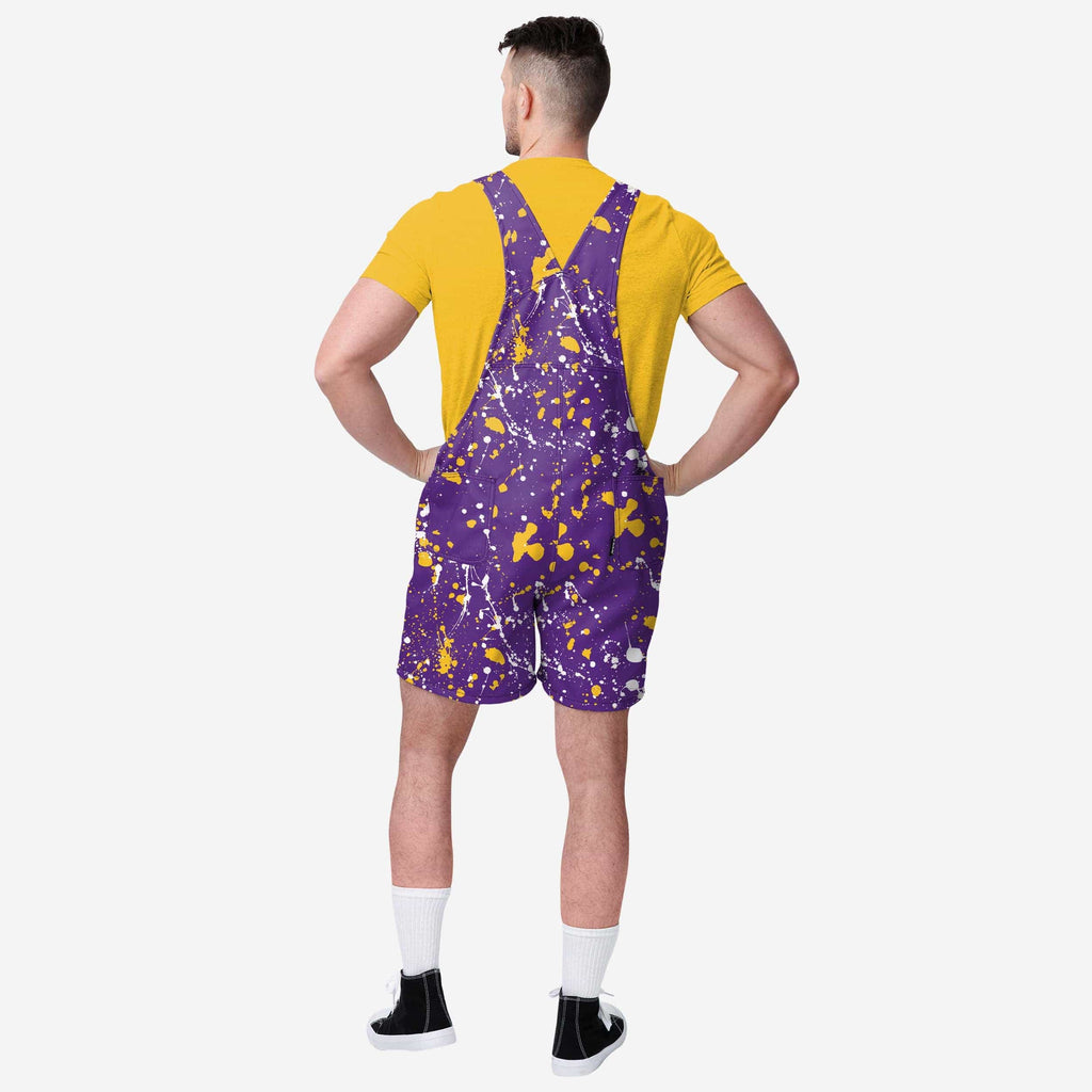 Minnesota Vikings Mens Paint Splatter Bib Shortalls FOCO