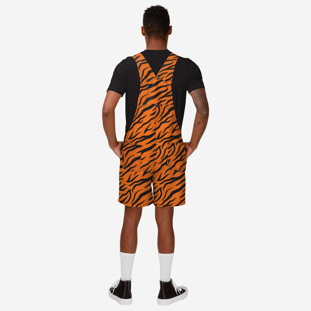 Cincinnati Bengals Mens Tiger Stripe Thematic Bib Shortalls FOCO