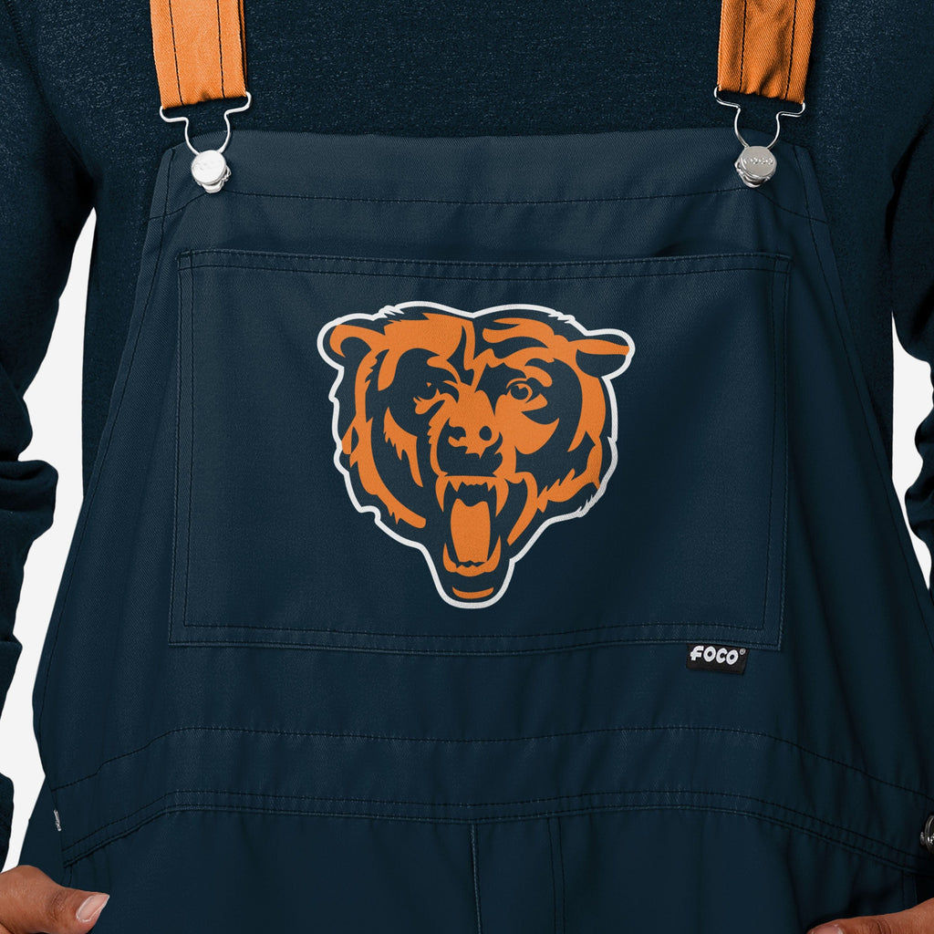 Chicago Bears Mens Team Stripe Bib Shortalls FOCO