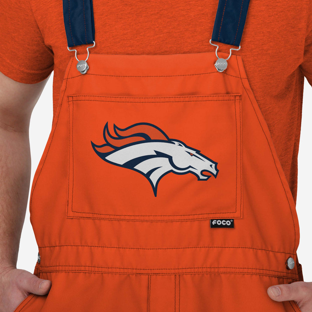 Denver Broncos Mens Team Stripe Bib Shortalls FOCO
