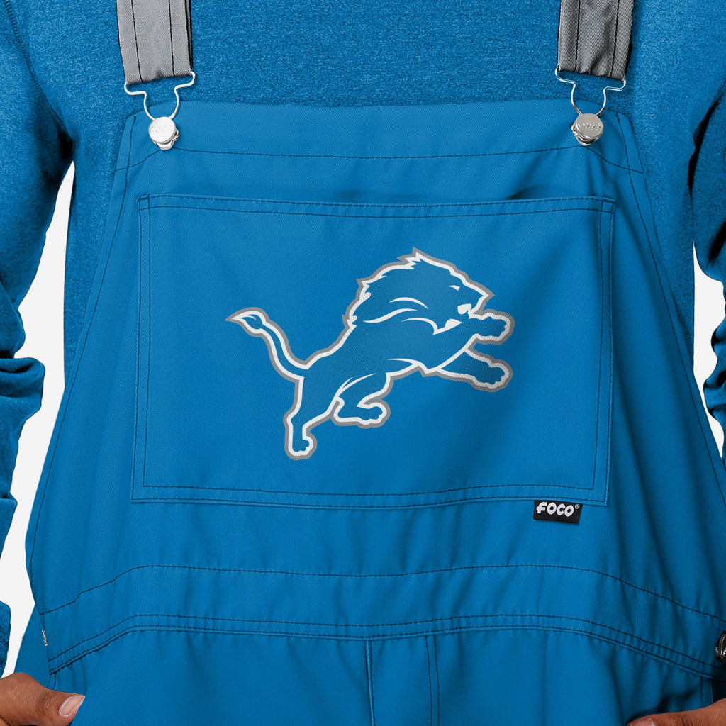 Detroit Lions Mens Team Stripe Bib Shortalls FOCO