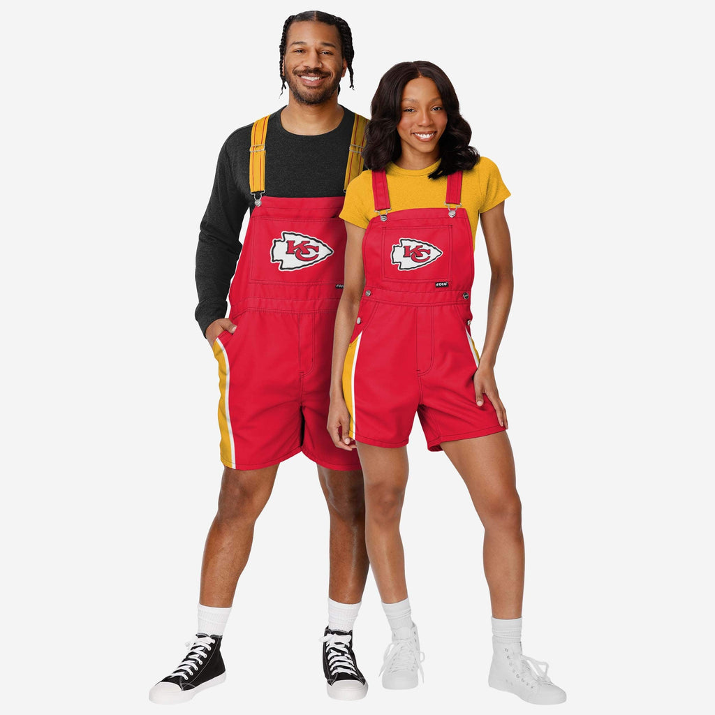 Kansas City Chiefs Mens Team Stripe Bib Shortalls FOCO