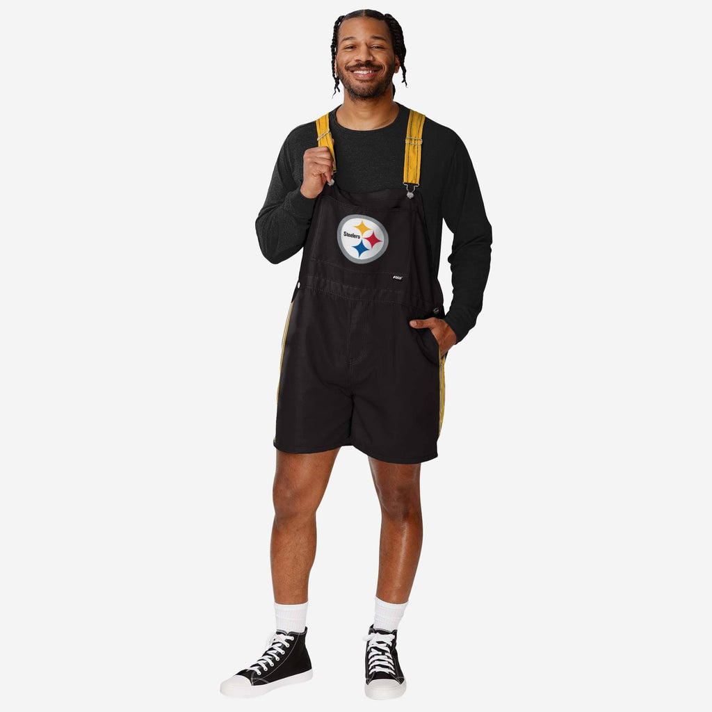 Pittsburgh Steelers Mens Team Stripe Bib Shortalls FOCO