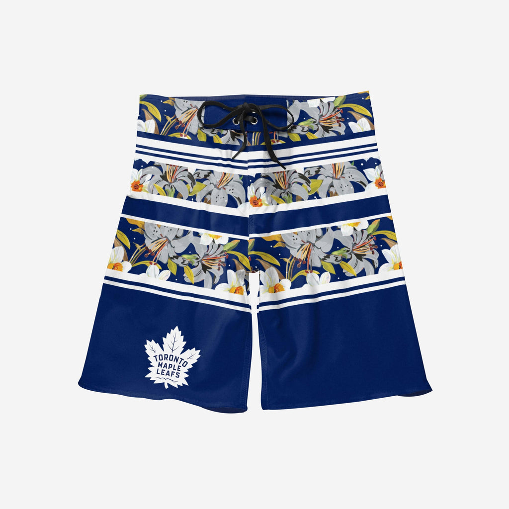 Toronto Maple Leafs Floral Stripe Boardshorts FOCO
